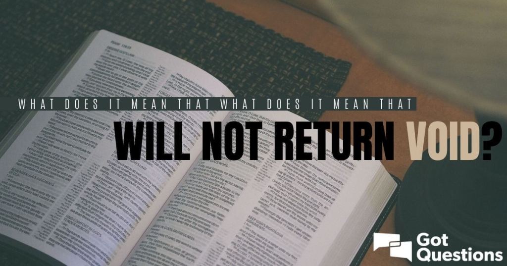 THE WORD OF GOD WILL NOT RETURN VOID – DINING WITH JESUS PRODUCTIONS